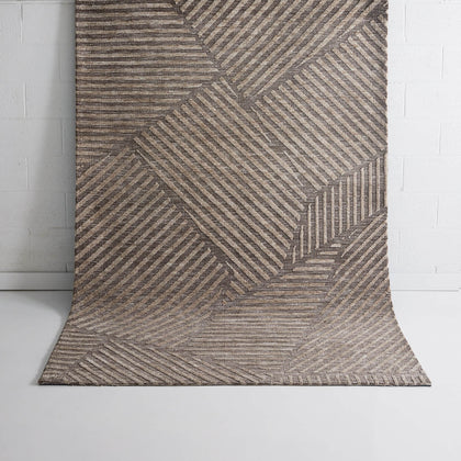 Collaroy Abstract Geo Floor Rug Coffee - DecoRug – Love That Homewares