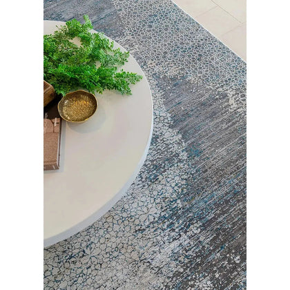 Giorgio Cream & Blue Faded Mosaic Rug | Modern Rugs – Love That Homewares